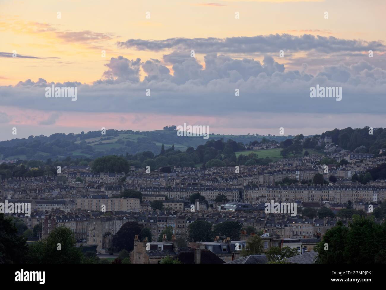 Bath cityscape sunset golden hour Stock Photo - Alamy