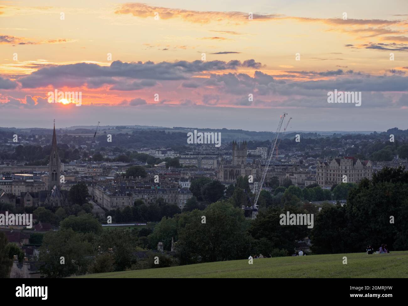 Bath cityscape sunset golden hour Stock Photo - Alamy