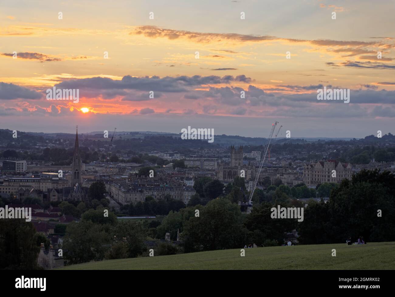 Bath cityscape sunset golden hour Stock Photo - Alamy