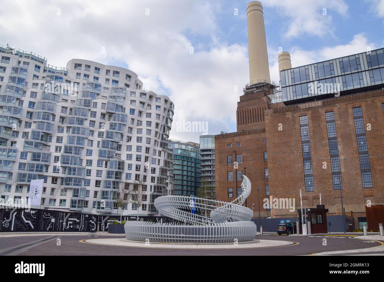 General view of the Battersea Power Station and the adjacent new ...