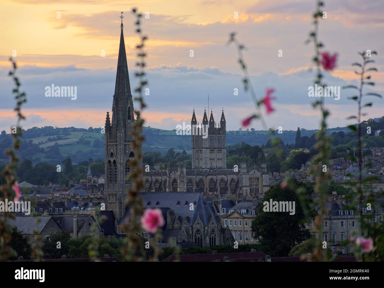 Bath cityscape sunset golden hour Stock Photo - Alamy