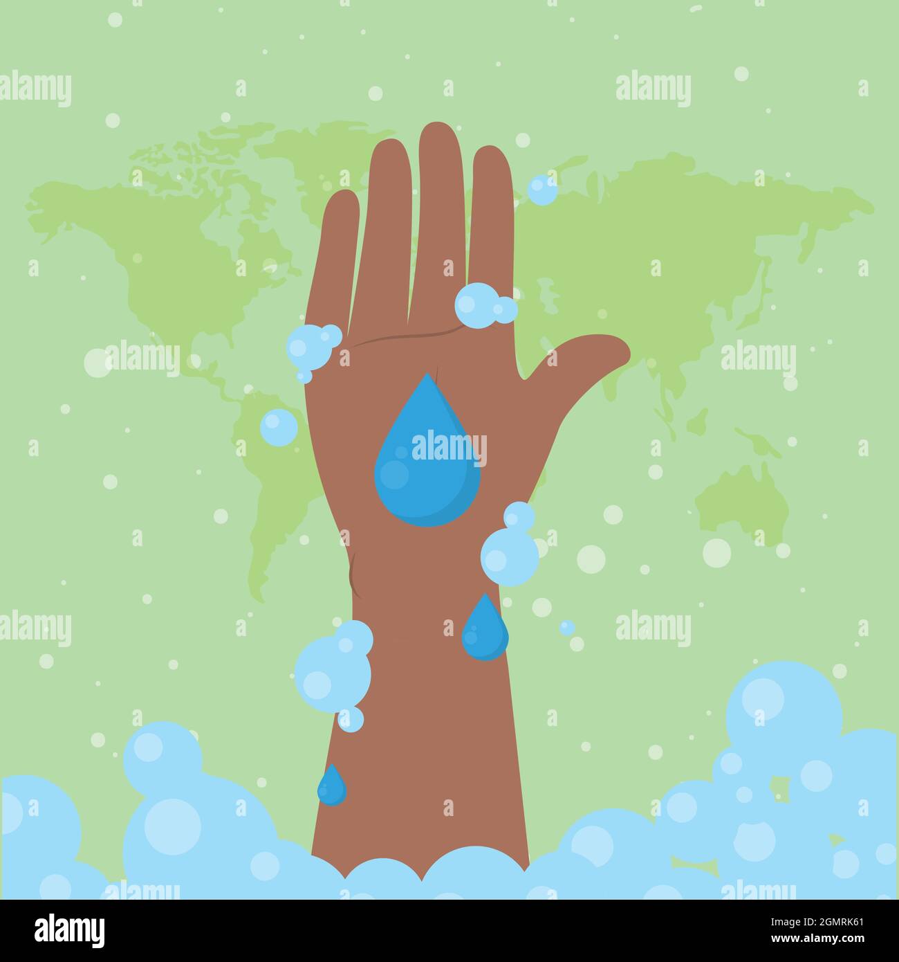 hand with drop on green background Stock Vector Image & Art - Alamy