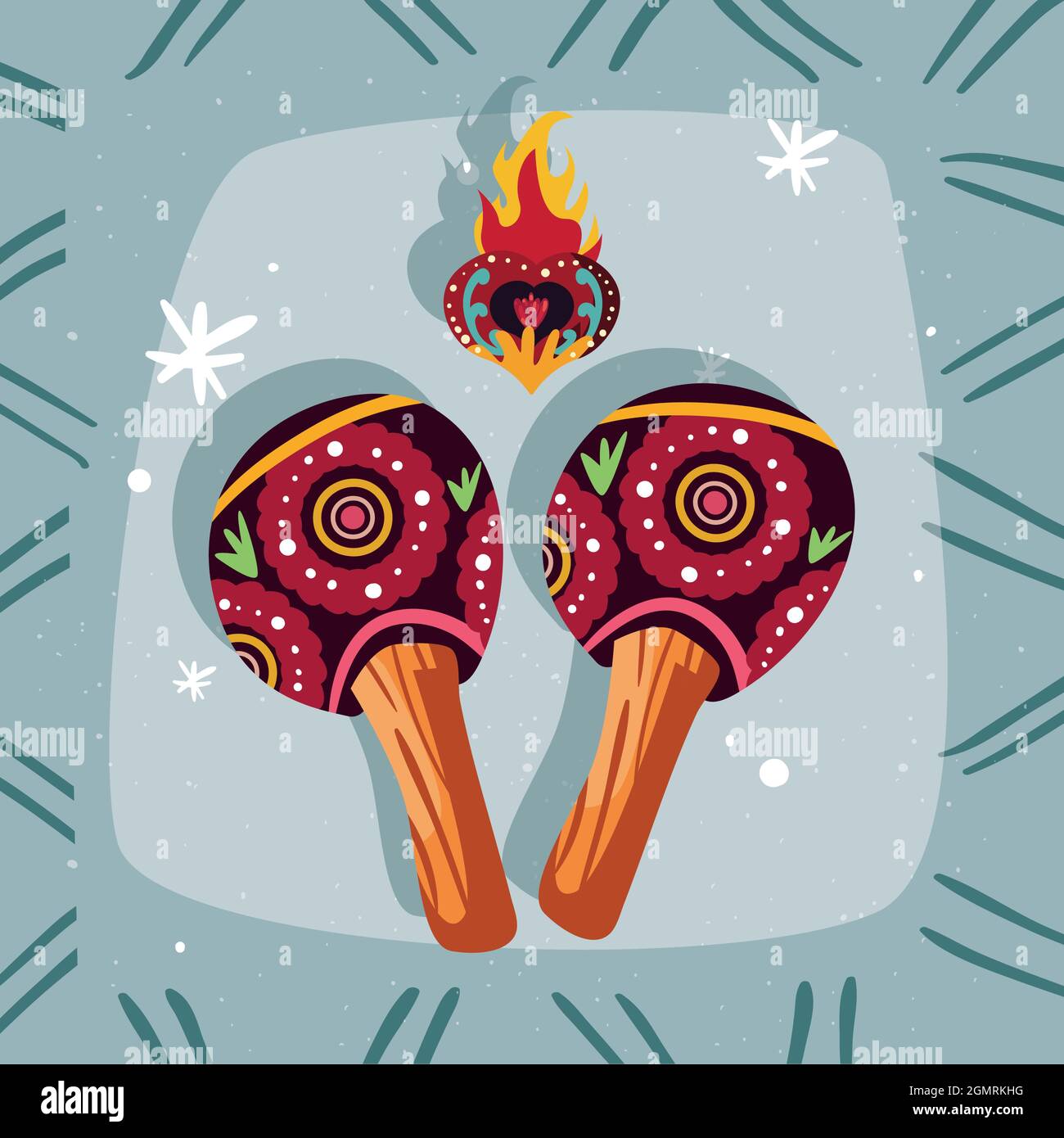 Mexican maracas on blue background Stock Vector Image & Art - Alamy