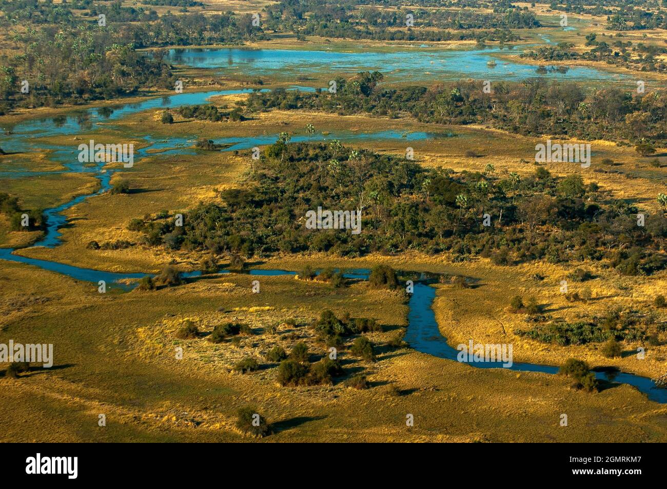 Aerial view of the Okavango Delta, Moremi Game Reserve, Botswana Stock ...