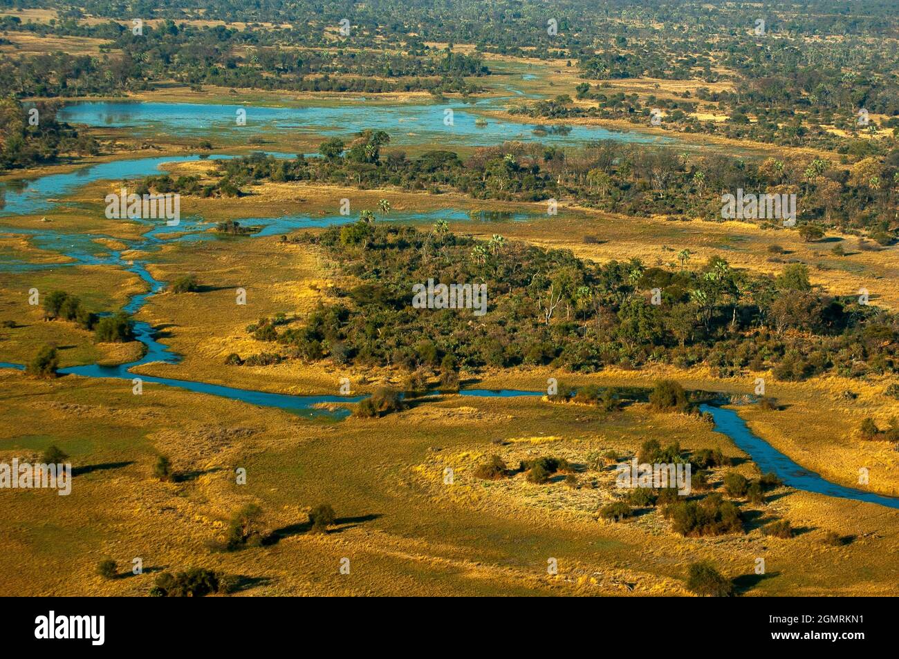 Aerial view of the Okavango Delta, Moremi Game Reserve, Botswana Stock ...