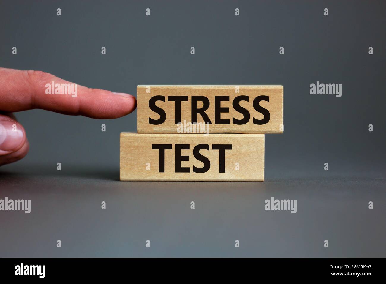 Stress test symbol. Concept words Stress test on wooden blocks on a ...
