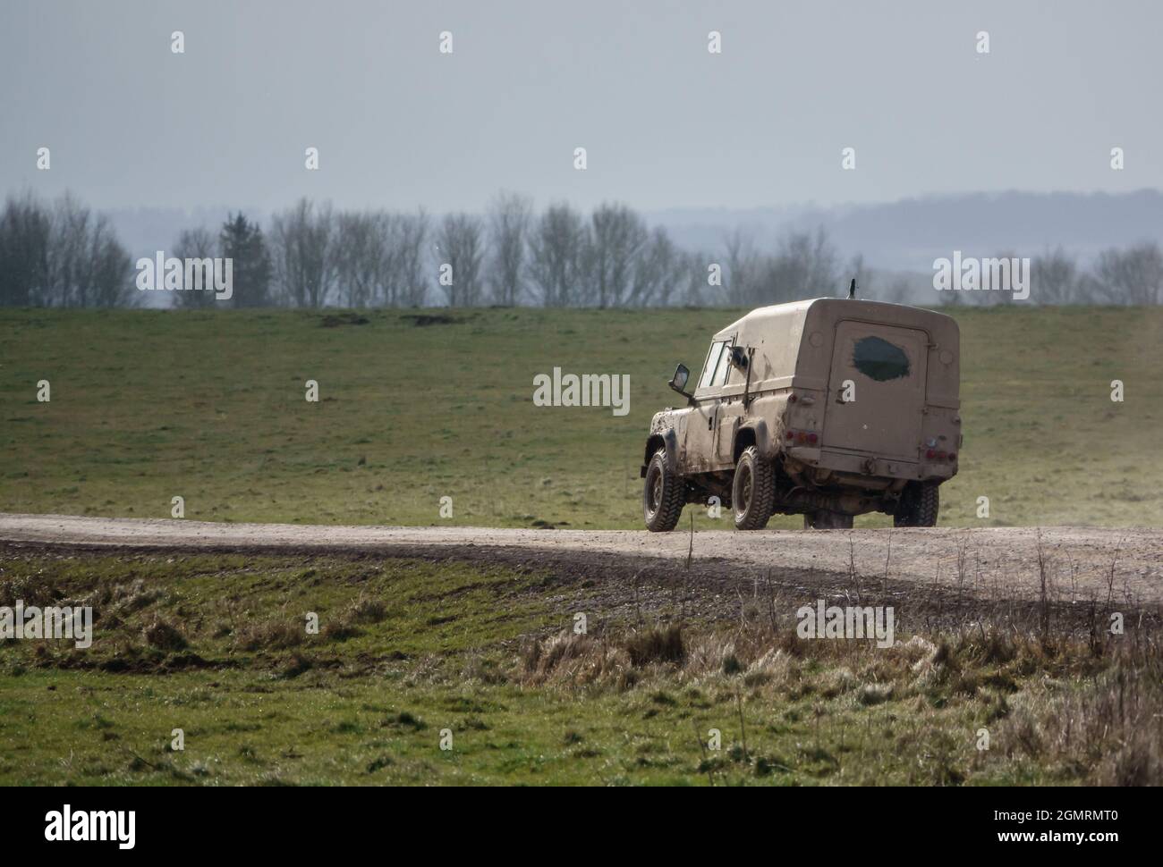 British army utility medium vehicle Land Rover Defender Wolf on a ...