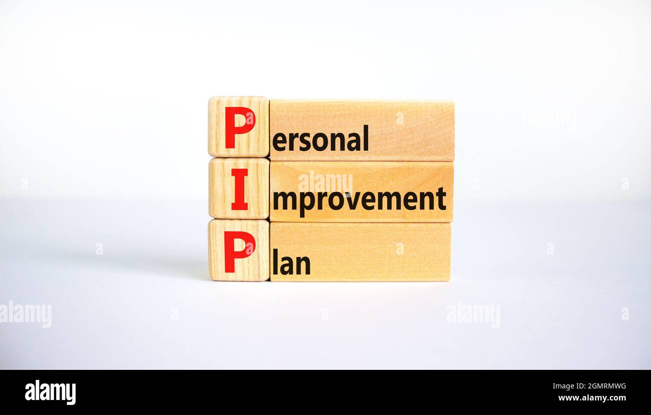 PIP, Personal improvement plan symbol. Words PIP, Personal improvement ...