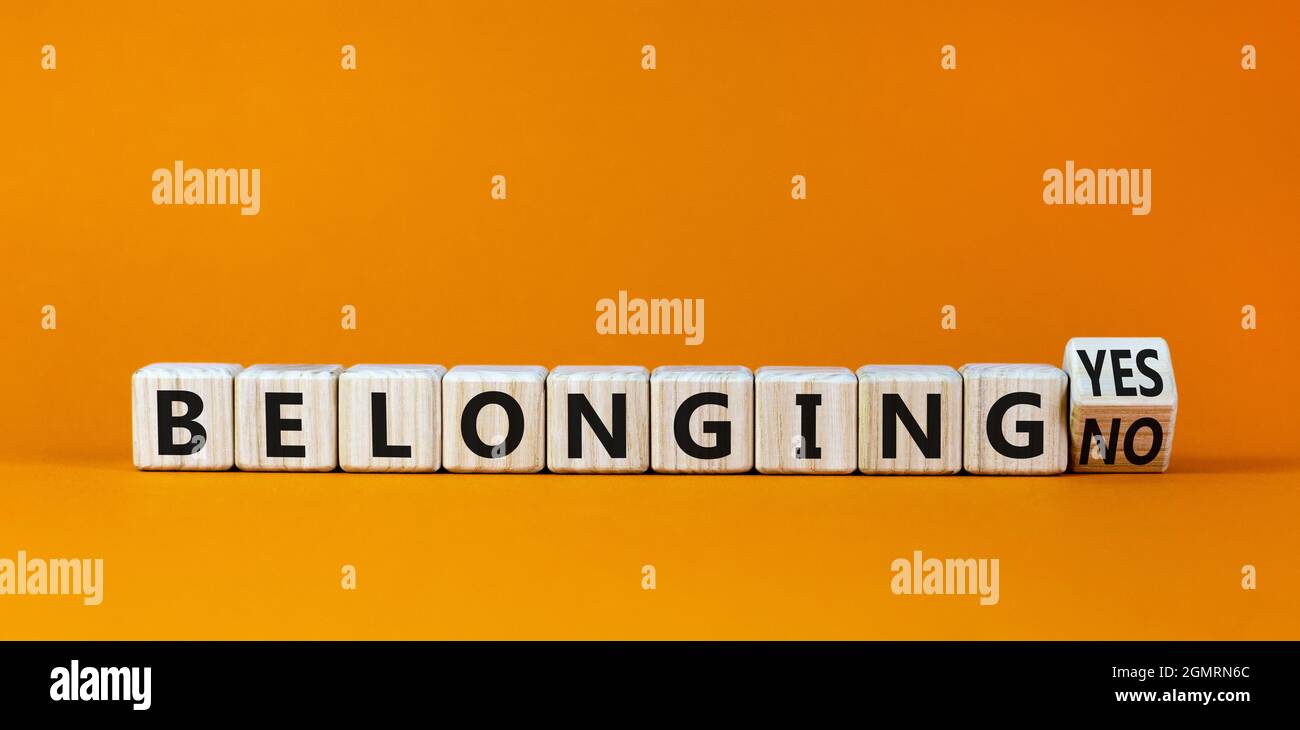 Belonging yes or no symbol. Turned a wooden cube and changed words 'belonging no' to 'belonging ...