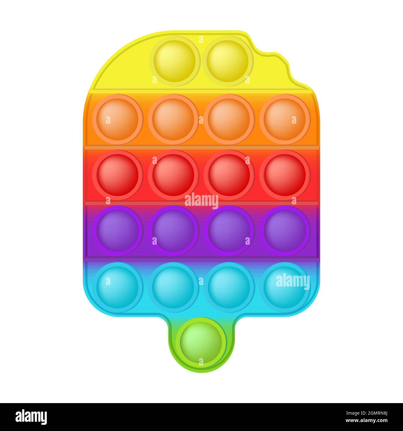 Pop it colorful rainbow fashionable silicon ice cream toy for fidgets ...