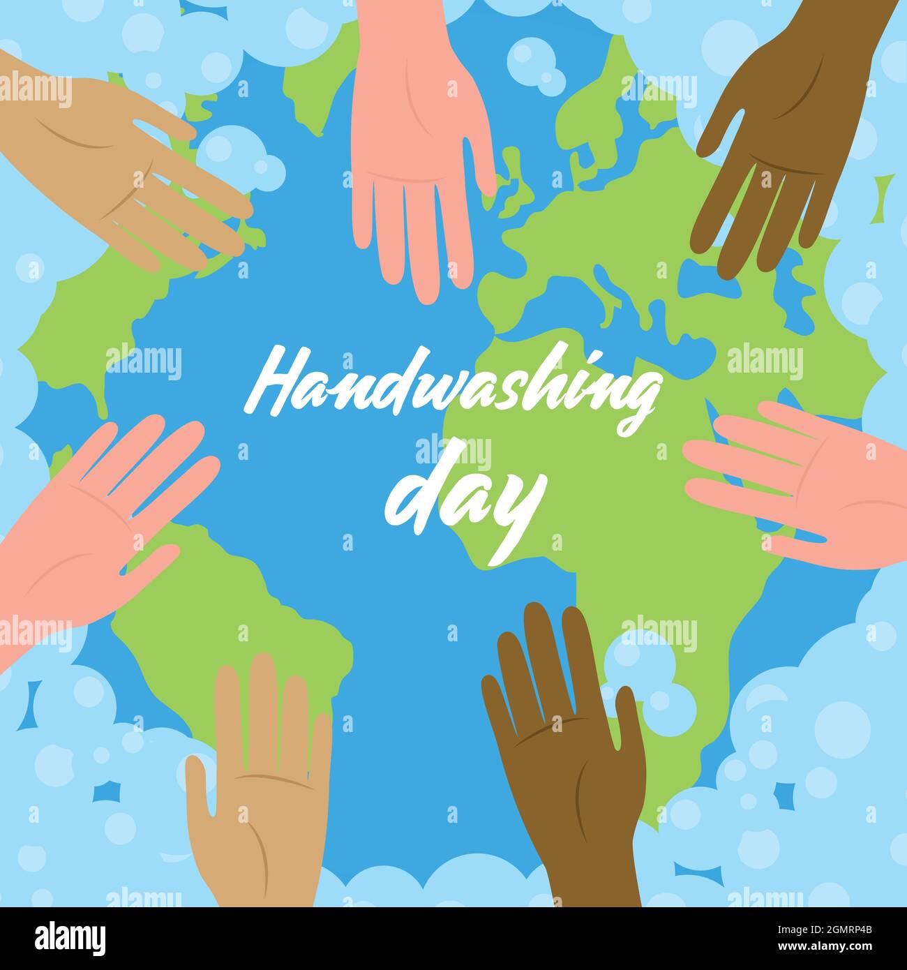 Global handwashing day hands in front of world Stock Vector Image & Art ...
