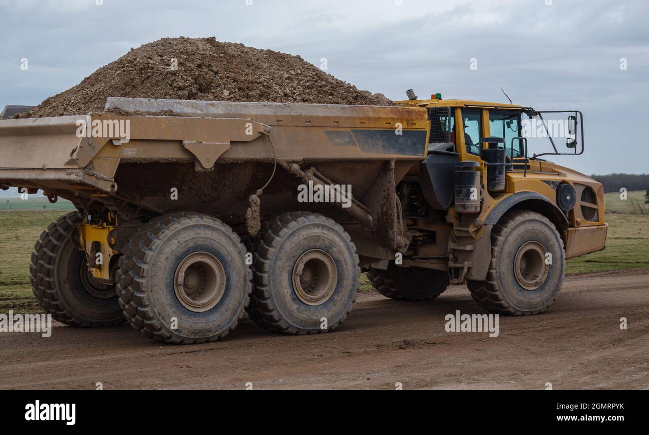 yellow Volvo A40E articulated dump truck earth mover with 25 tonne ...