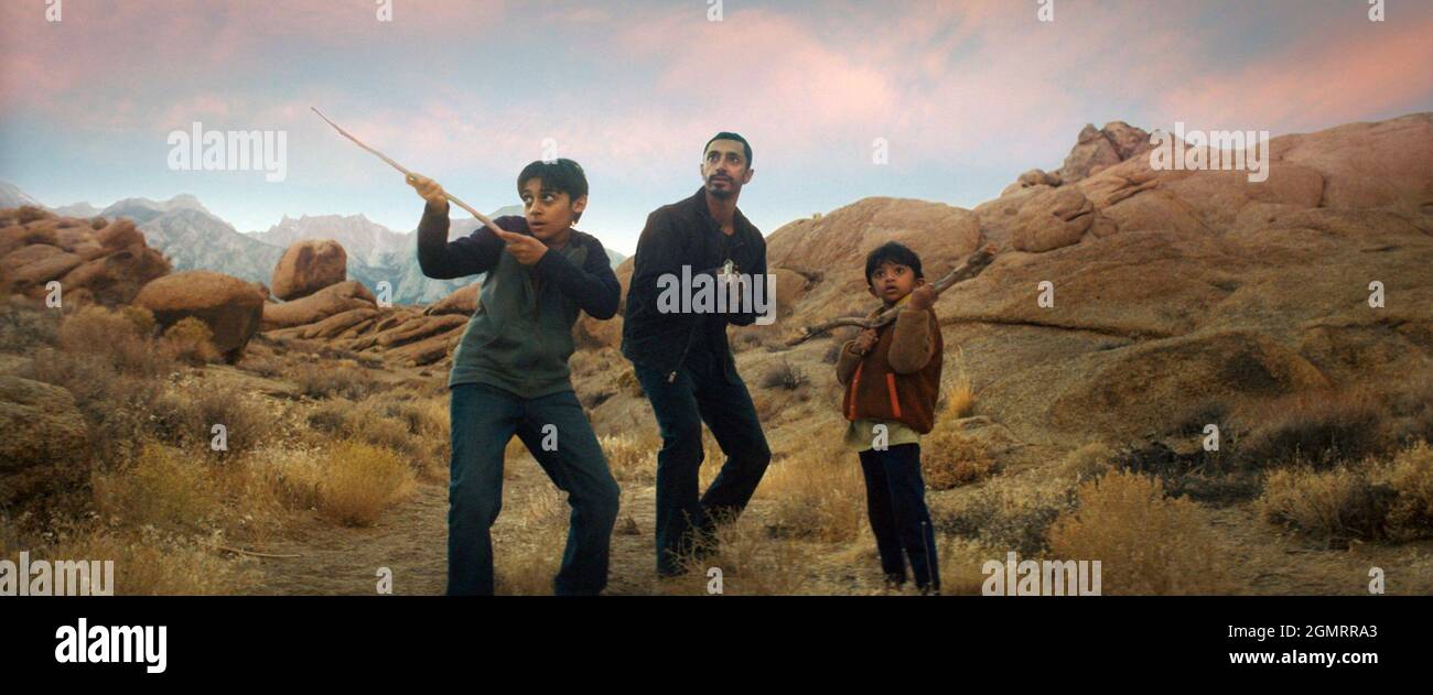 ENCOUNTER, from left: Lucian-River Chauhan, Riz Ahmed, Aditya Geddada ...