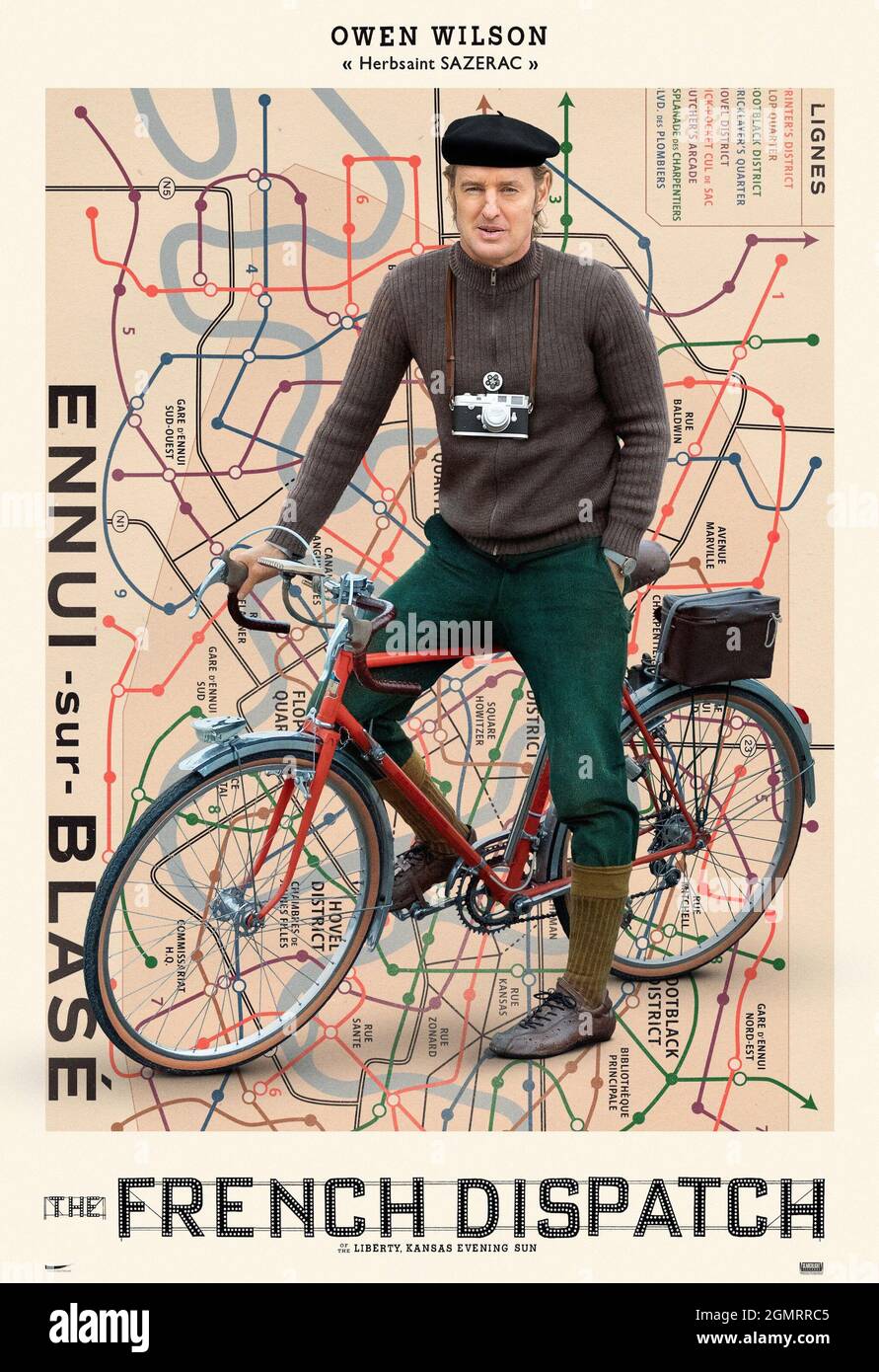 THE FRENCH DISPATCH, character poster, Owen Wilson, 2021. © Searchlight ...