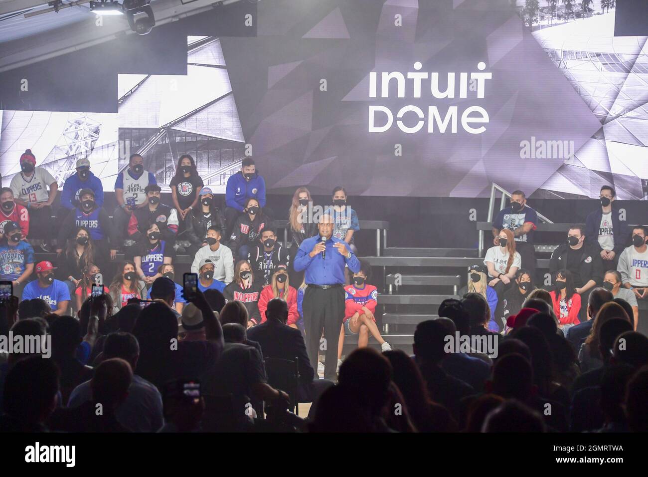Mayor of Inglewood James T. Butts speaks during a groundbreaking ...
