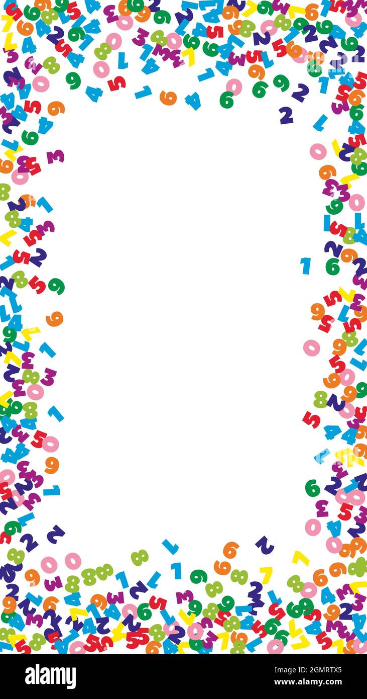 Falling colorful numbers. Math study concept with flying digits ...