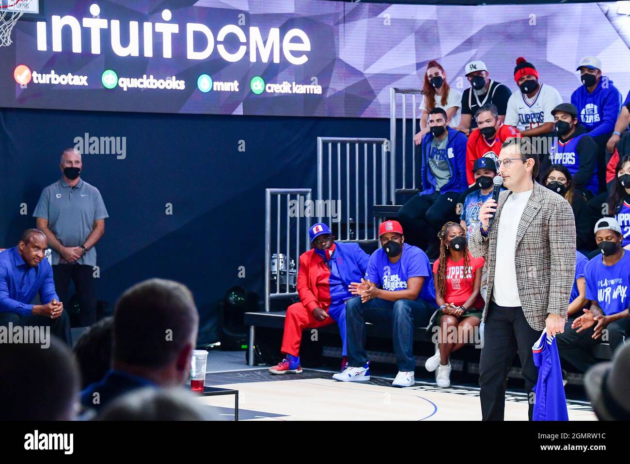 Intuit CEO Sasan Goodarzi speaks during a groundbreaking ceremony for ...