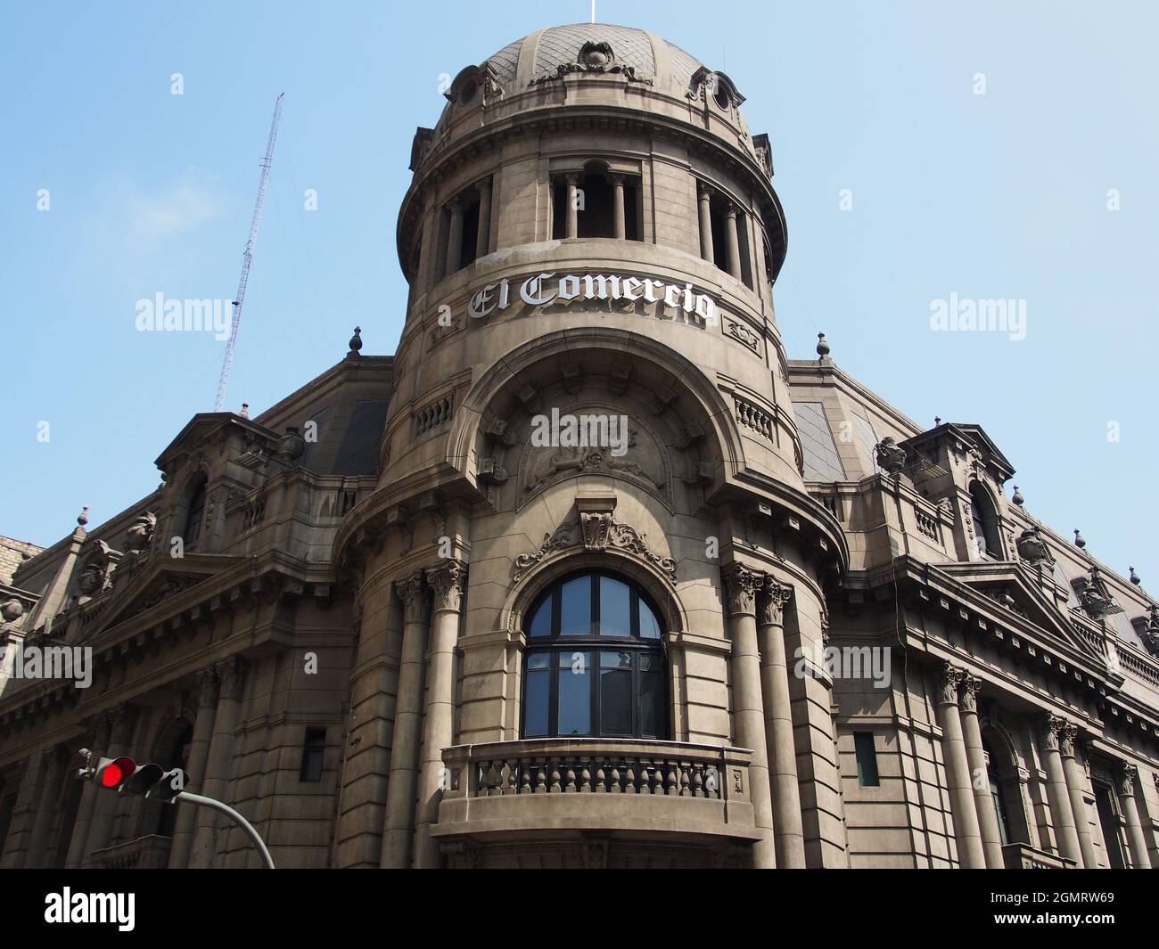 Facade of the El Comercio building, the oldest newspaper in Peru. The ...