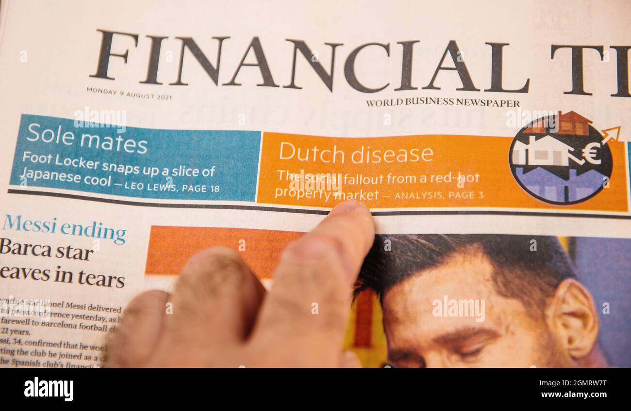 Financial Times newspaper magazine page main headline Dutch disease the ...