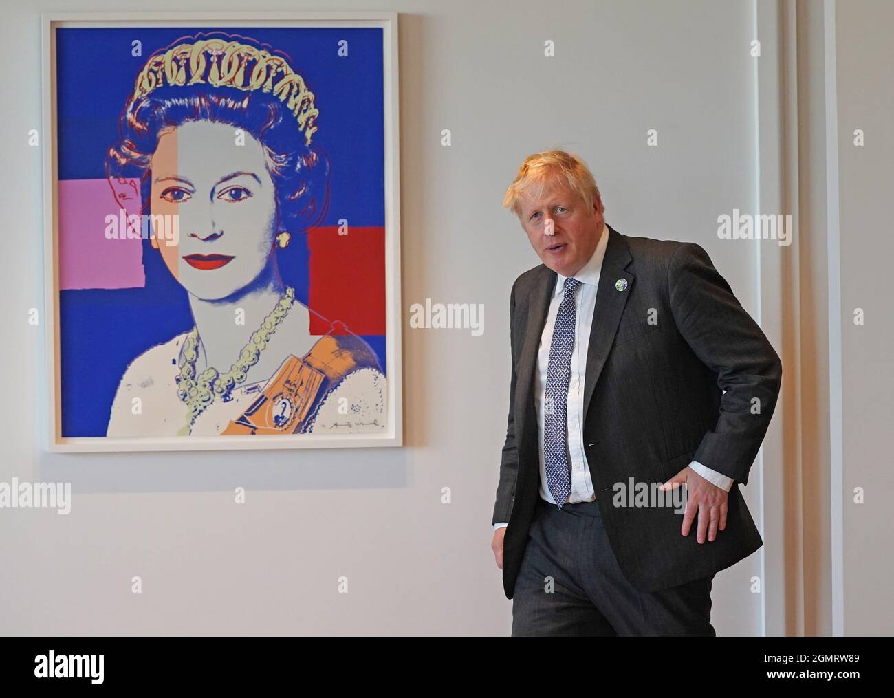 Prime Minister Boris Johnson arrives to meet Amazon founder Jeff Bezos ...