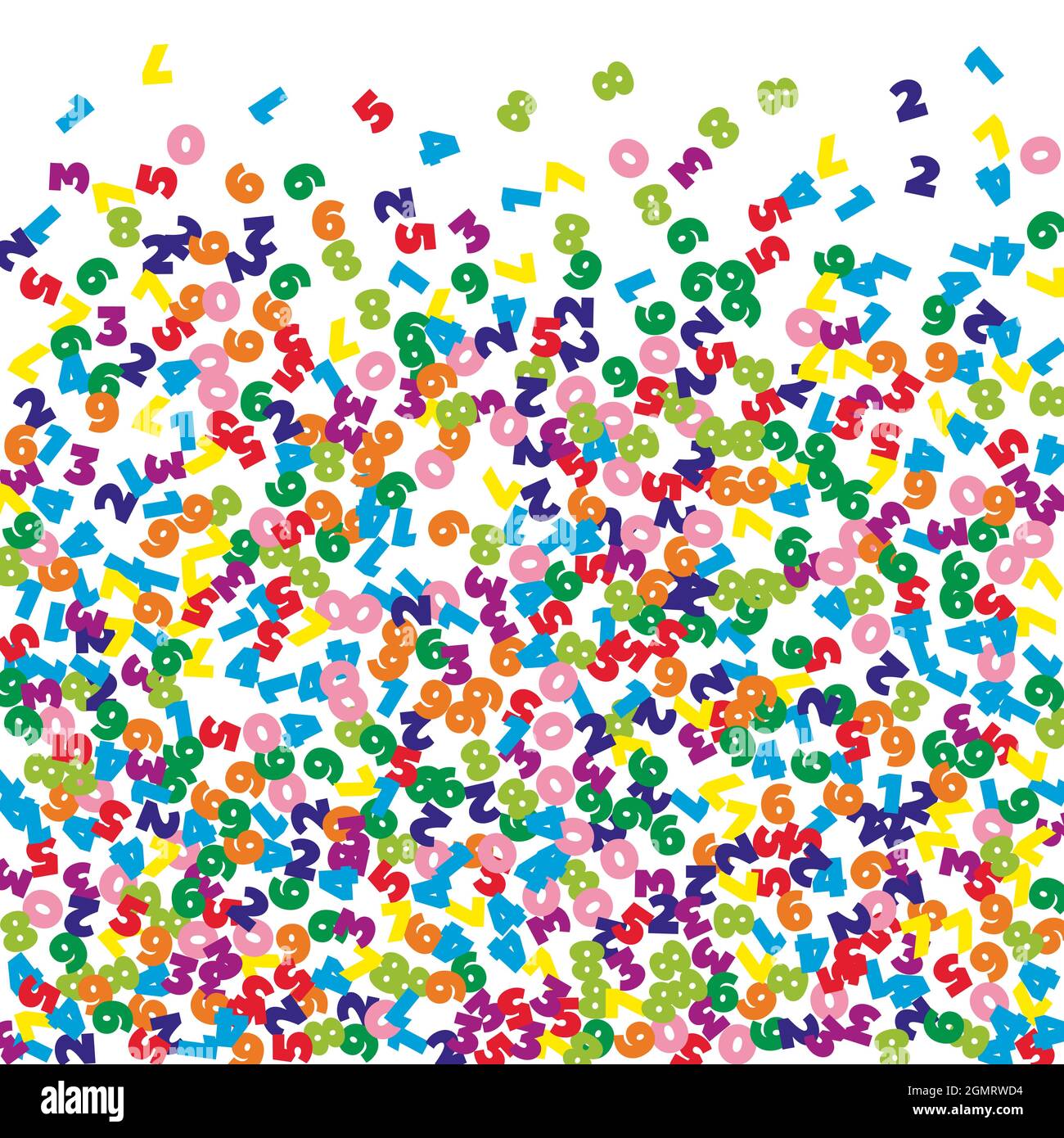 Falling colorful numbers. Math study concept with flying digits ...