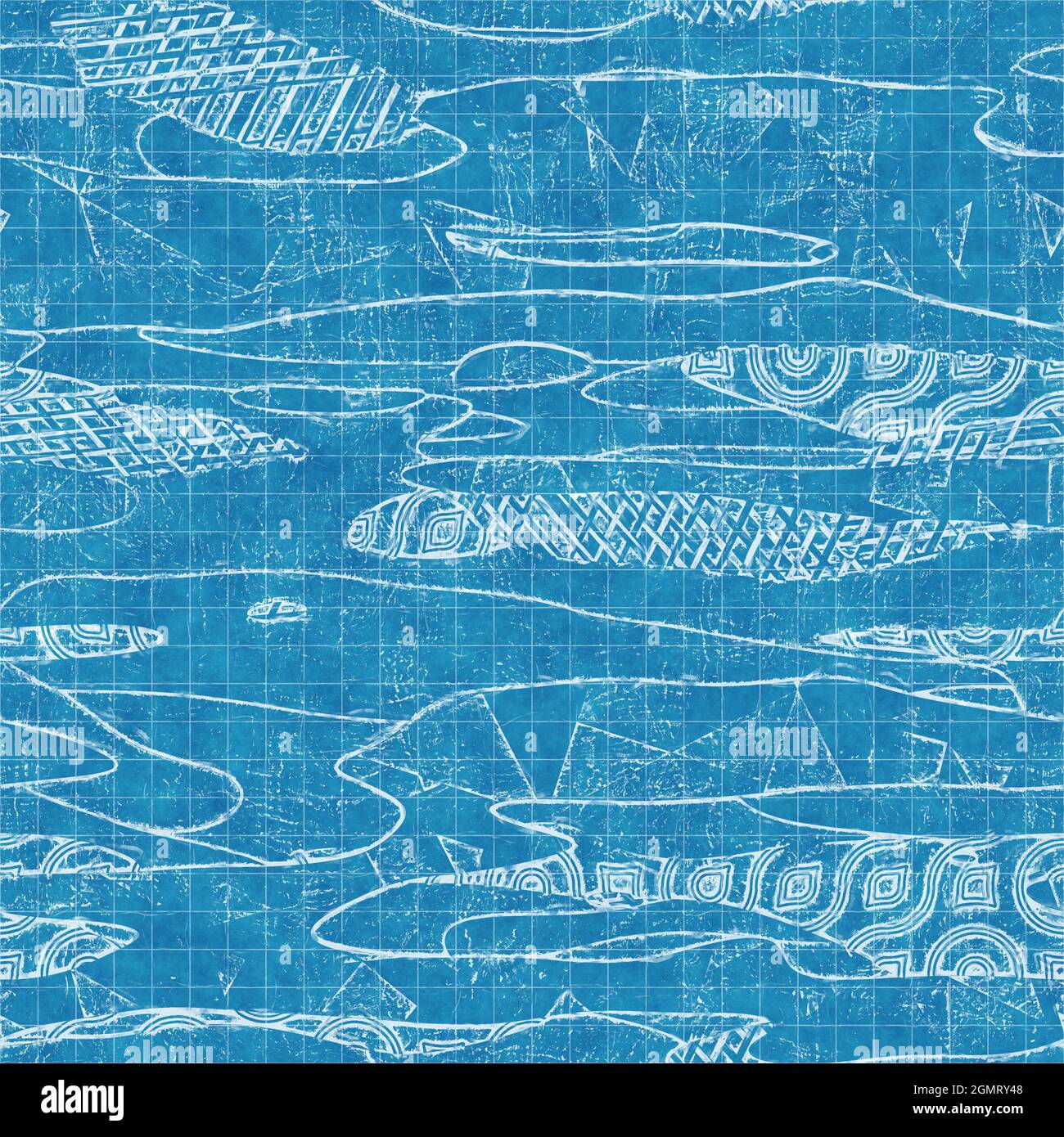 Seamless bright blue blueprint pattern for textile and print Stock ...