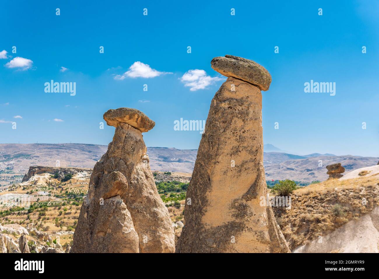 Three beauties (uc guzeller), Nevsehir Rock hills in Cappadocia, fairy ...
