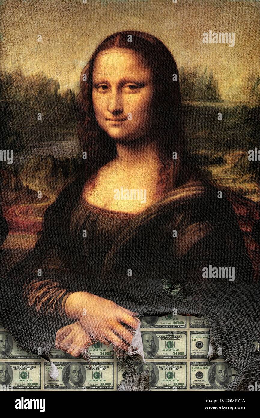 Mona lisa , money lisa art Stock Photo - Alamy