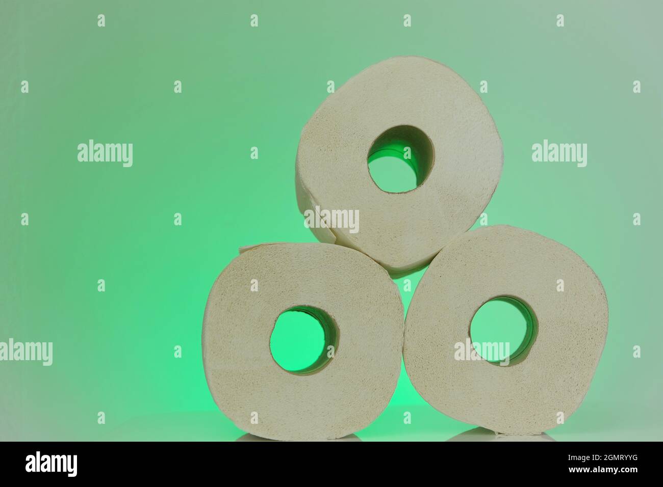 Toilet paper rolls .Organic eco clean bio toilet paper rolls on green ...