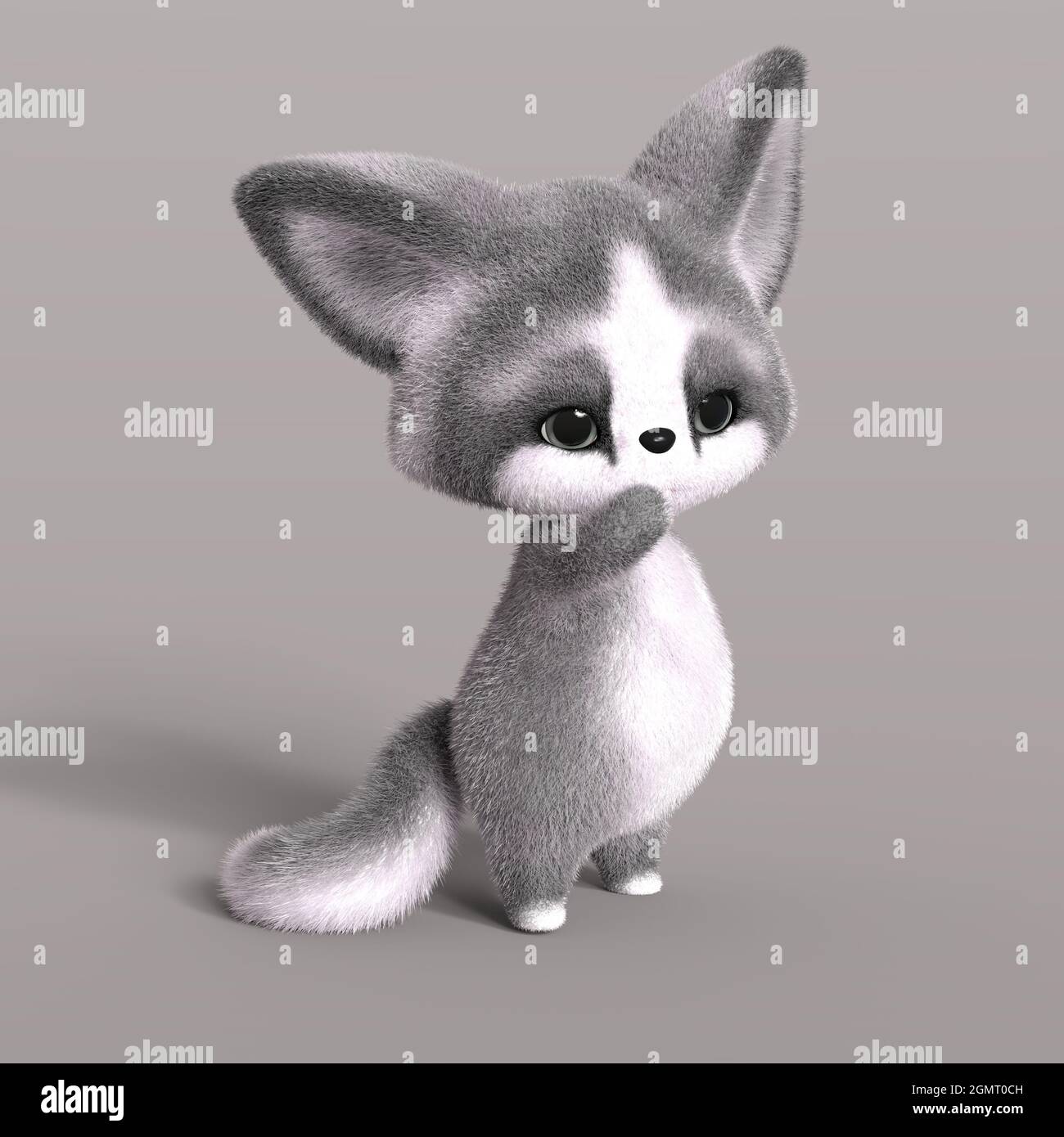 3D-illustration of a cute and funny cartoon fox is so sorry. isolated ...