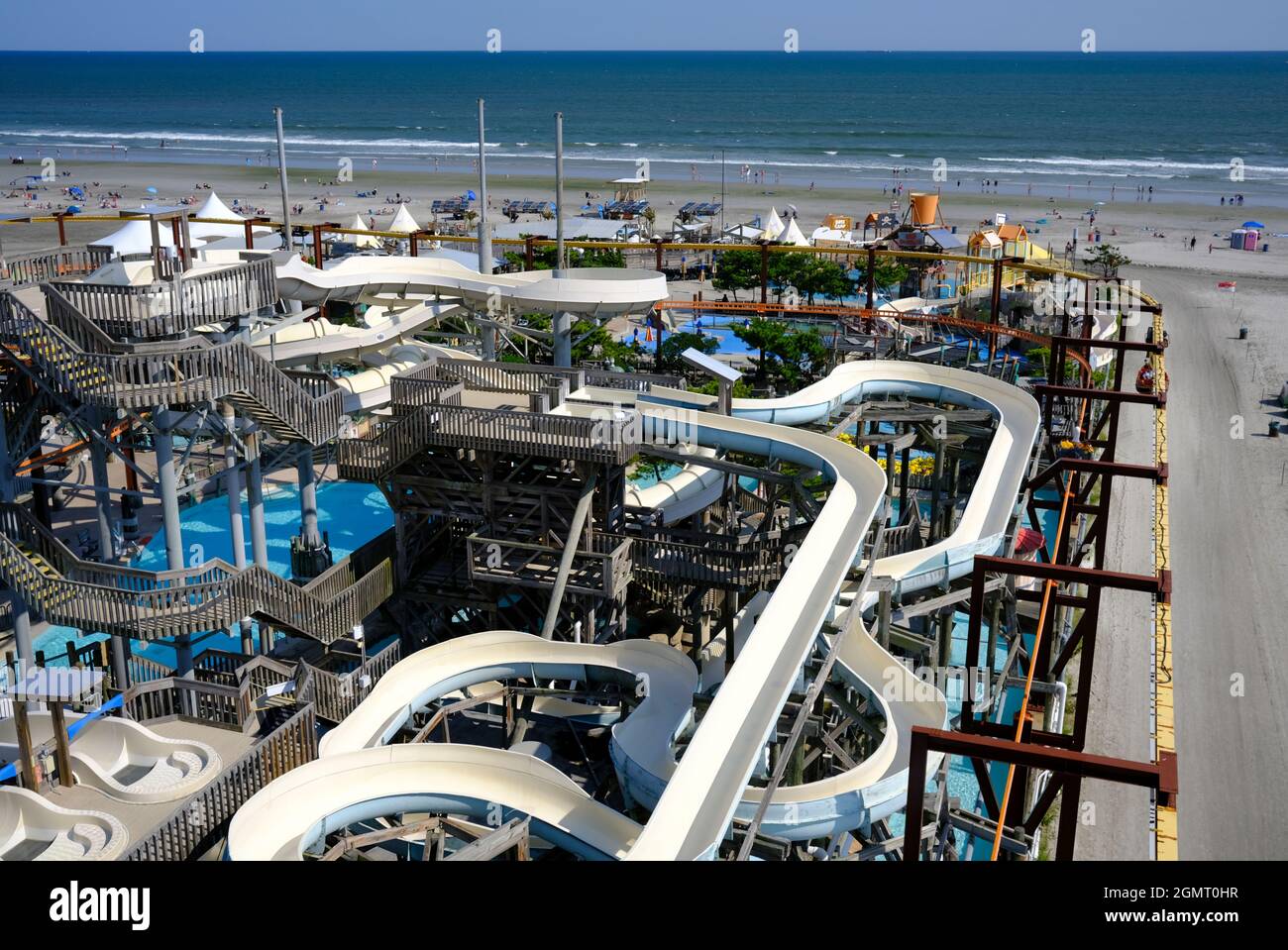 Aerial view of Morey’s Pier from the Ferris Wheel in Wildwood, NJ Stock Photo - Alamy