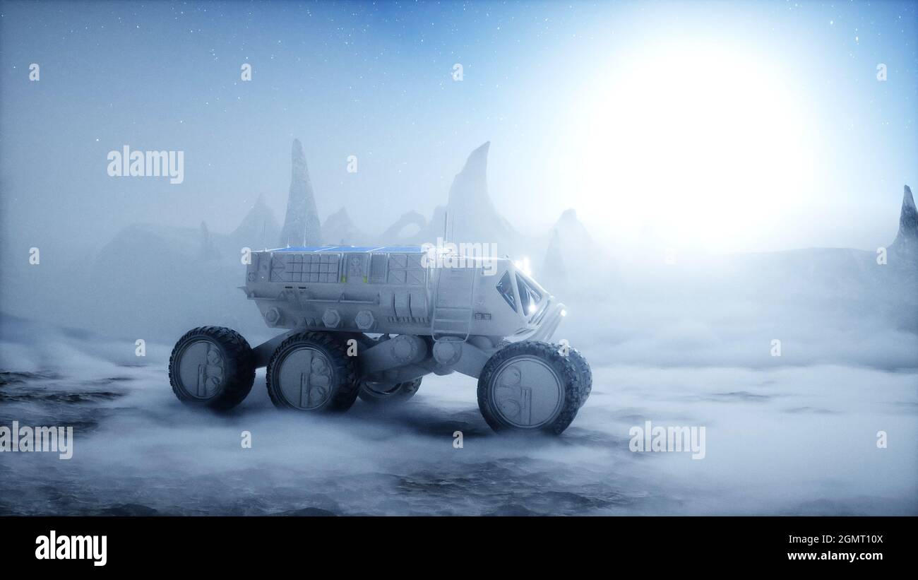 Rover on alien planet. Mars surface. 3d rendering Stock Photo - Alamy
