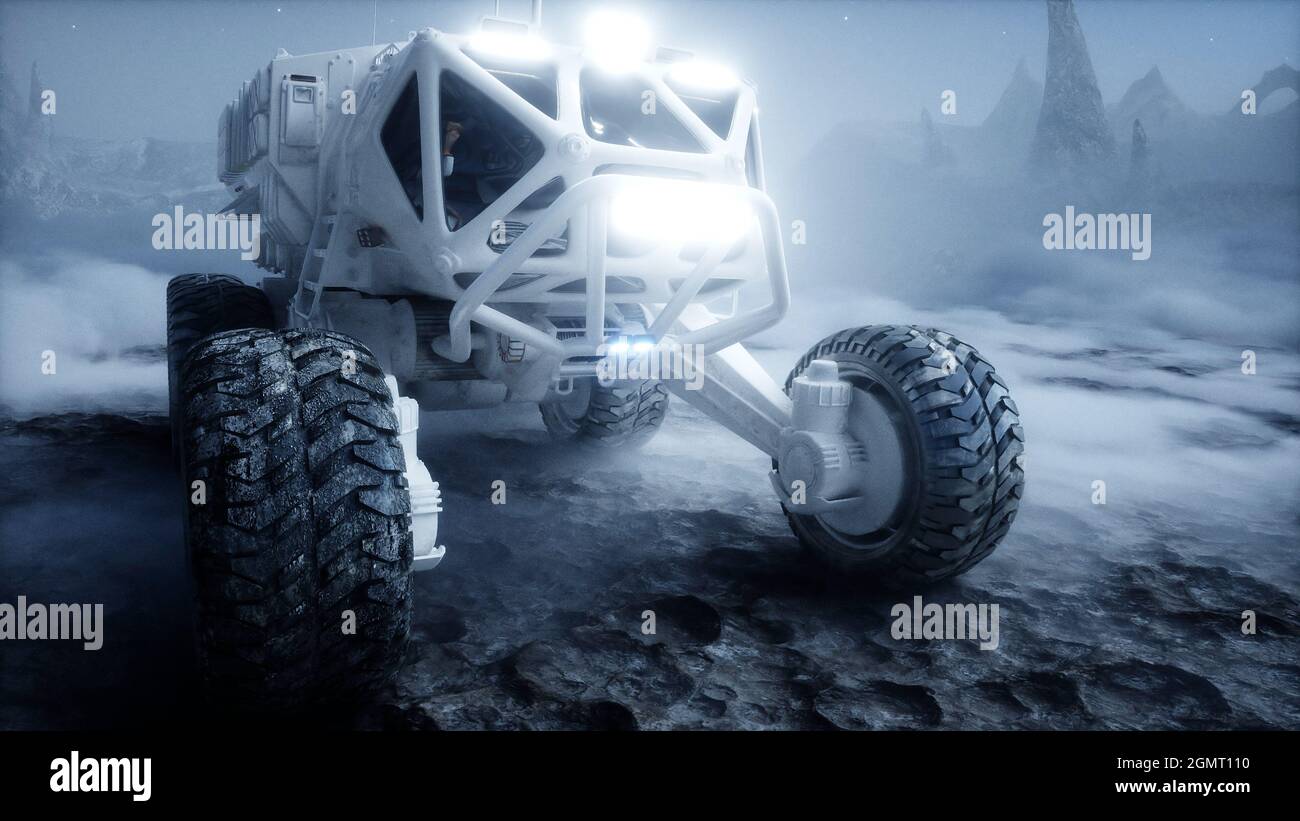Rover on alien planet. Mars surface. 3d rendering Stock Photo - Alamy