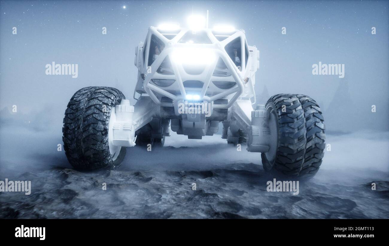 Rover on alien planet. Mars surface. 3d rendering Stock Photo - Alamy