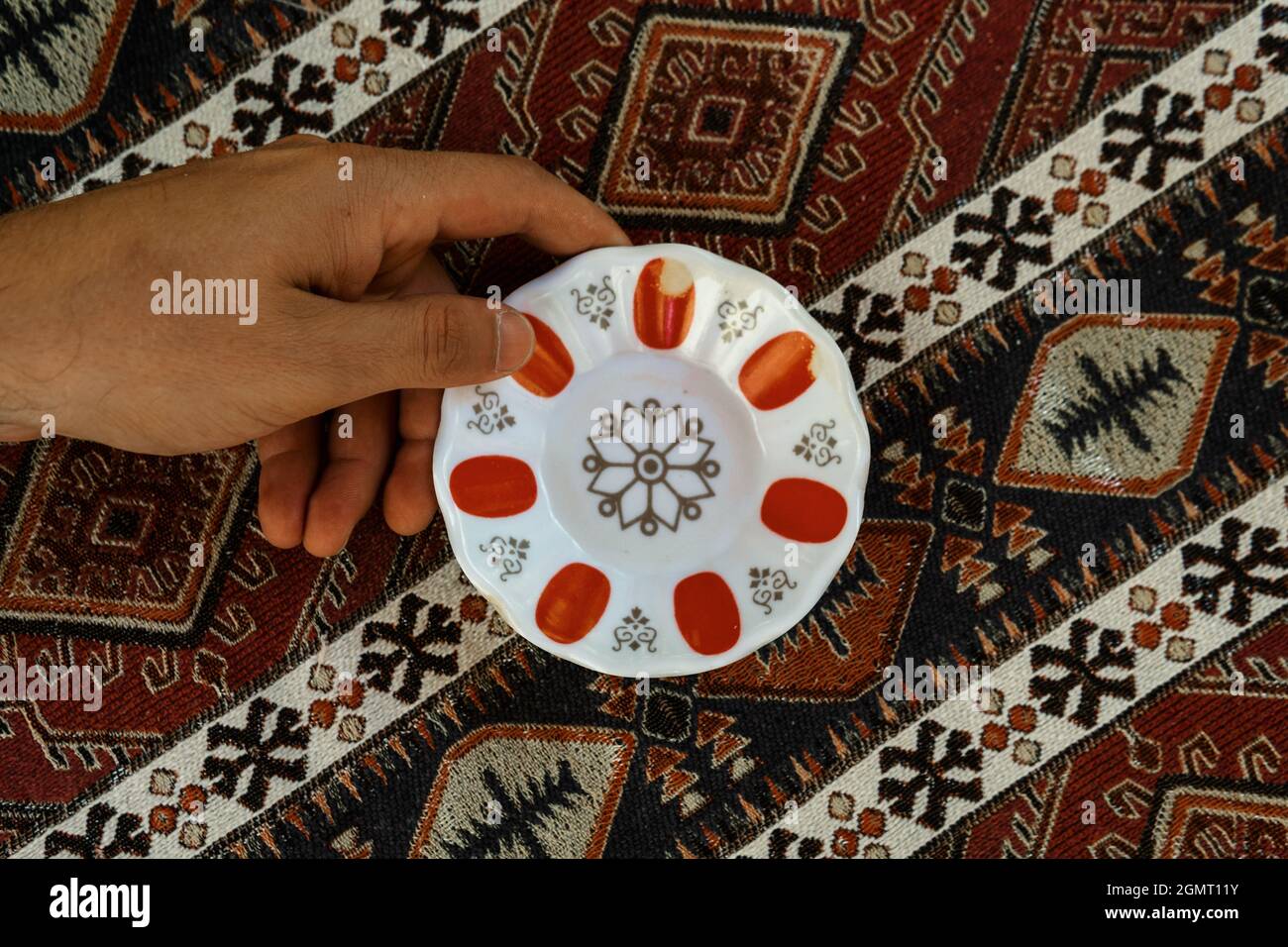 Tea plate, a traditional Turkish tea plate based on traditional motifs ...