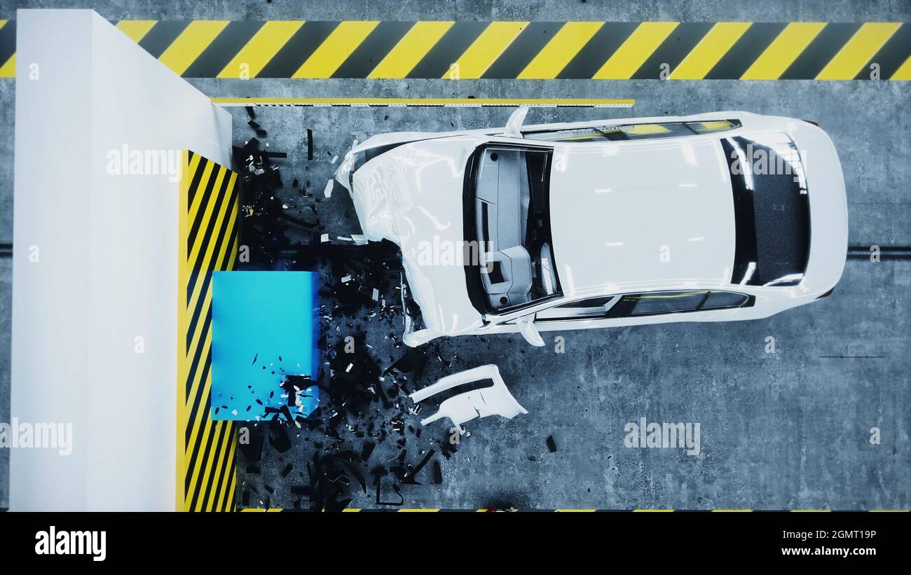 Generic 3d car crash test. Car destruction. 3d rendering Stock Photo ...