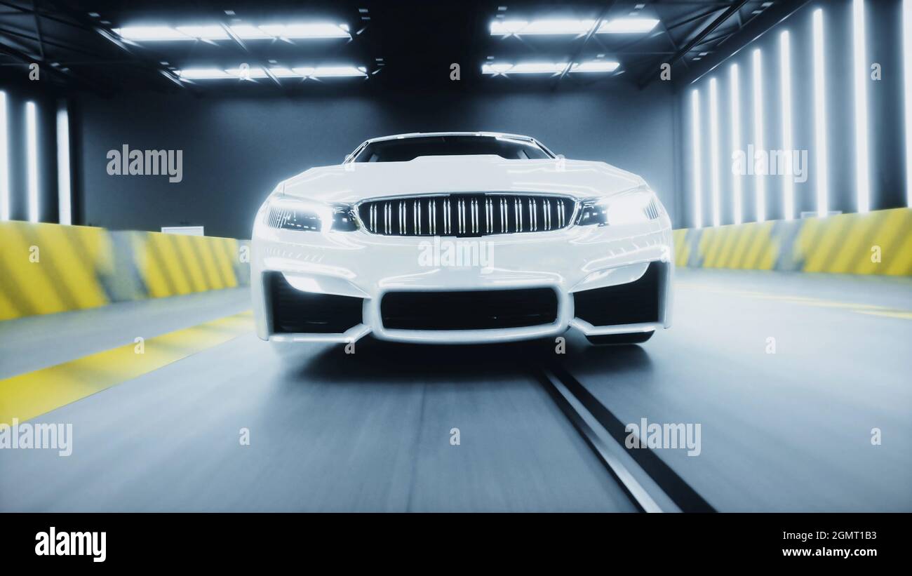 Generic 3d car crash test. Car destruction. 3d rendering Stock Photo ...