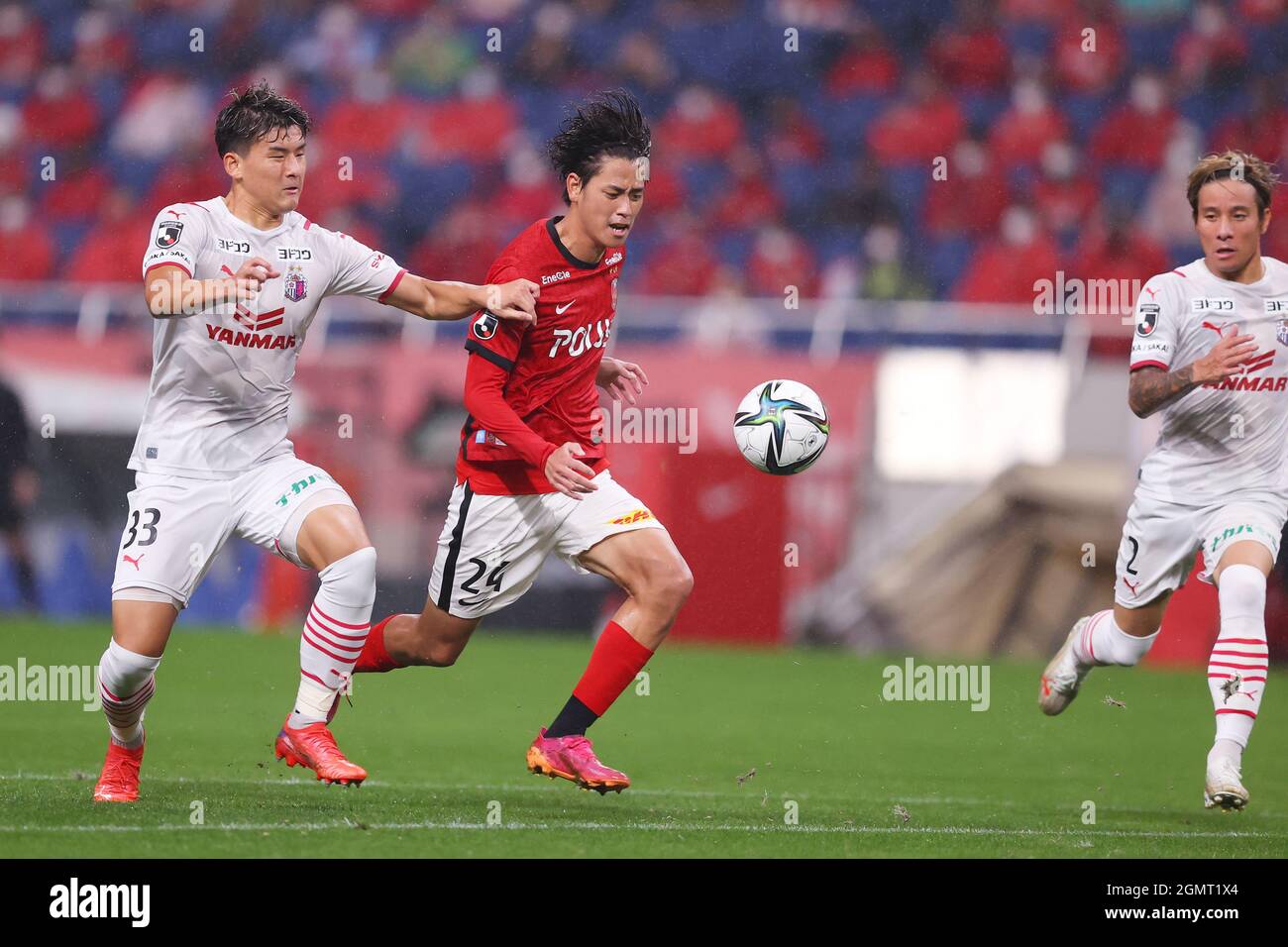 Saitama, Japan. 18th Sep, 2021. (L to R) Ryuya Nishio (Cerezo), Koya ...
