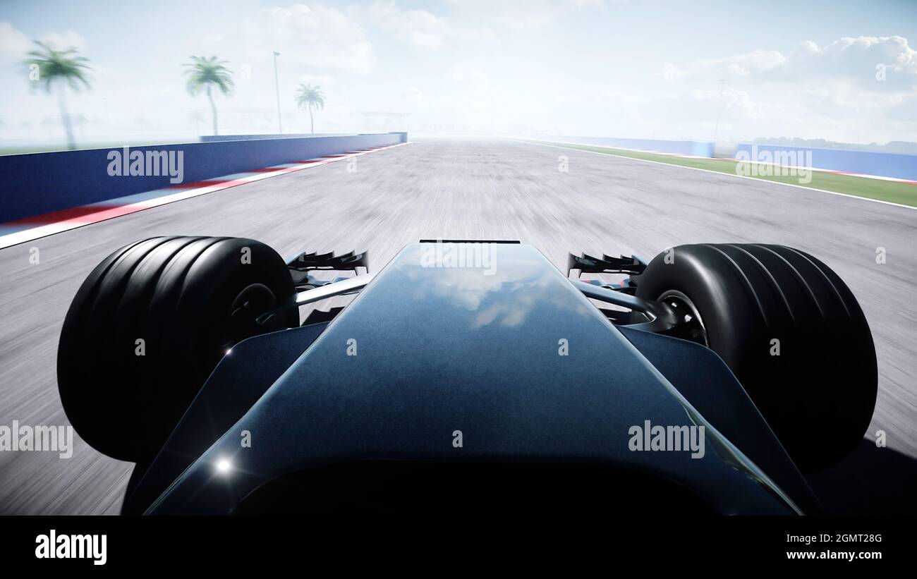 Race car. Very fast driving. Succes concept. 3d rendering Stock Photo ...