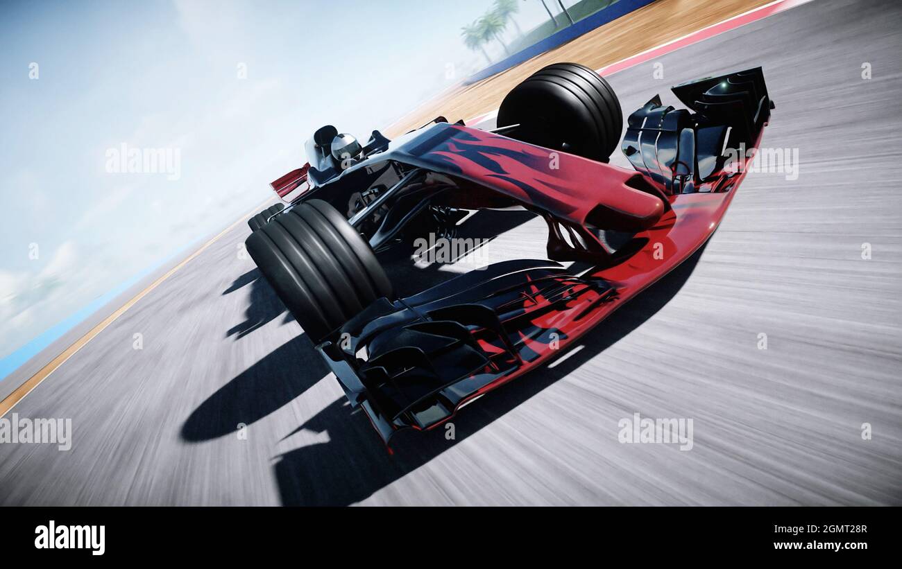 Race car. Very fast driving. Succes concept. 3d rendering Stock Photo ...
