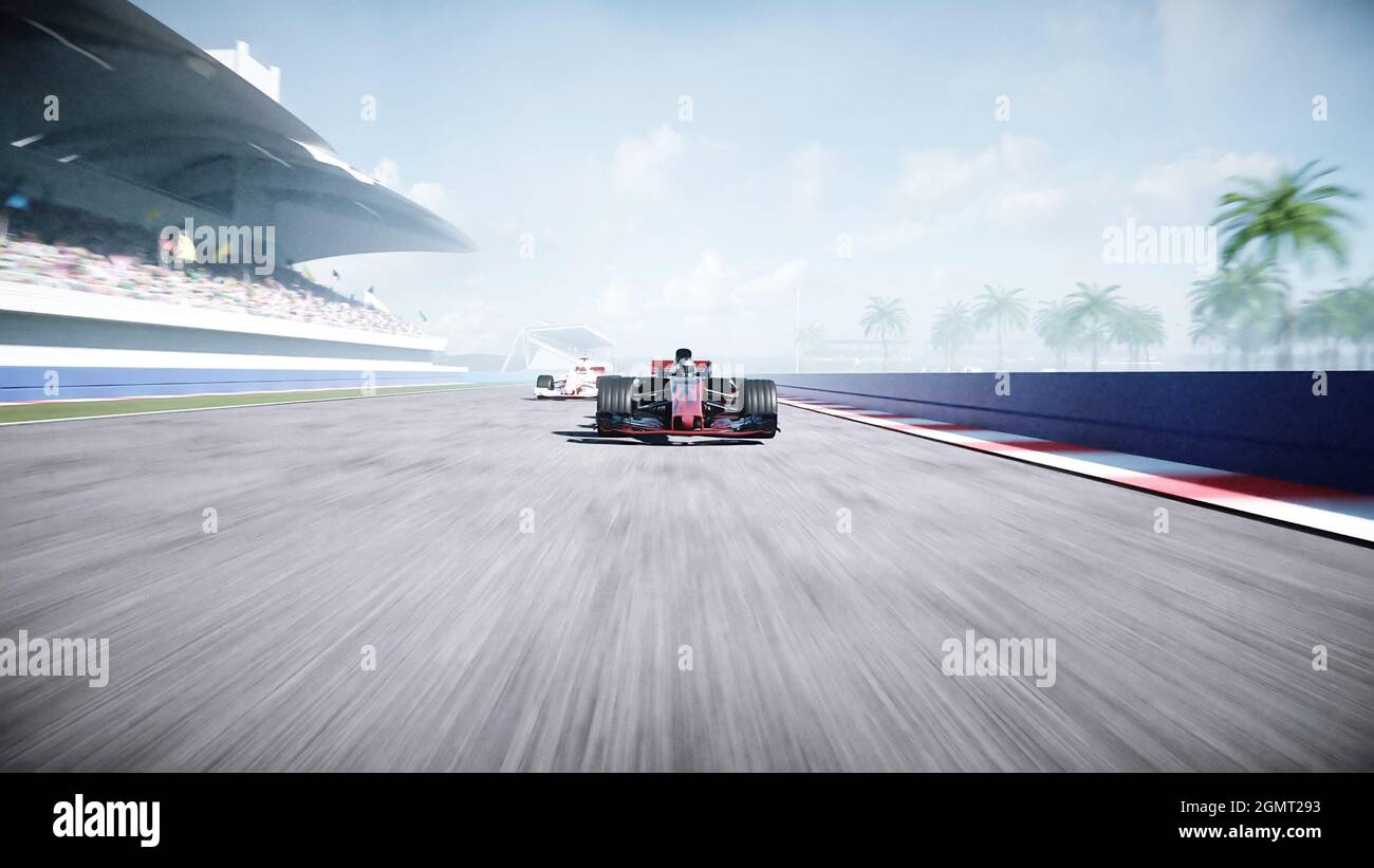 Race car. Very fast driving. Succes concept. 3d rendering Stock Photo ...