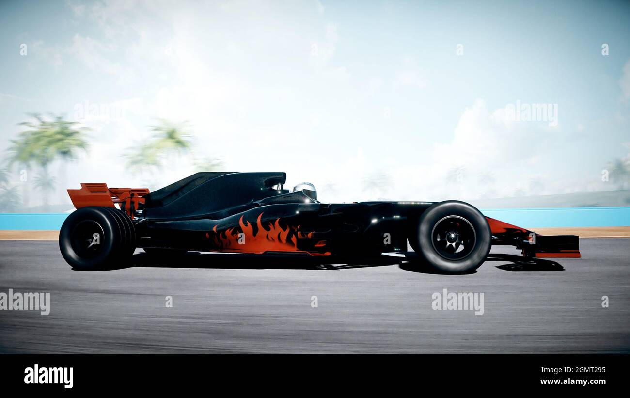 Race car. Very fast driving. Succes concept. 3d rendering Stock Photo ...