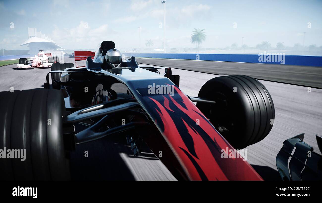 Race car. Very fast driving. Succes concept. 3d rendering Stock Photo ...