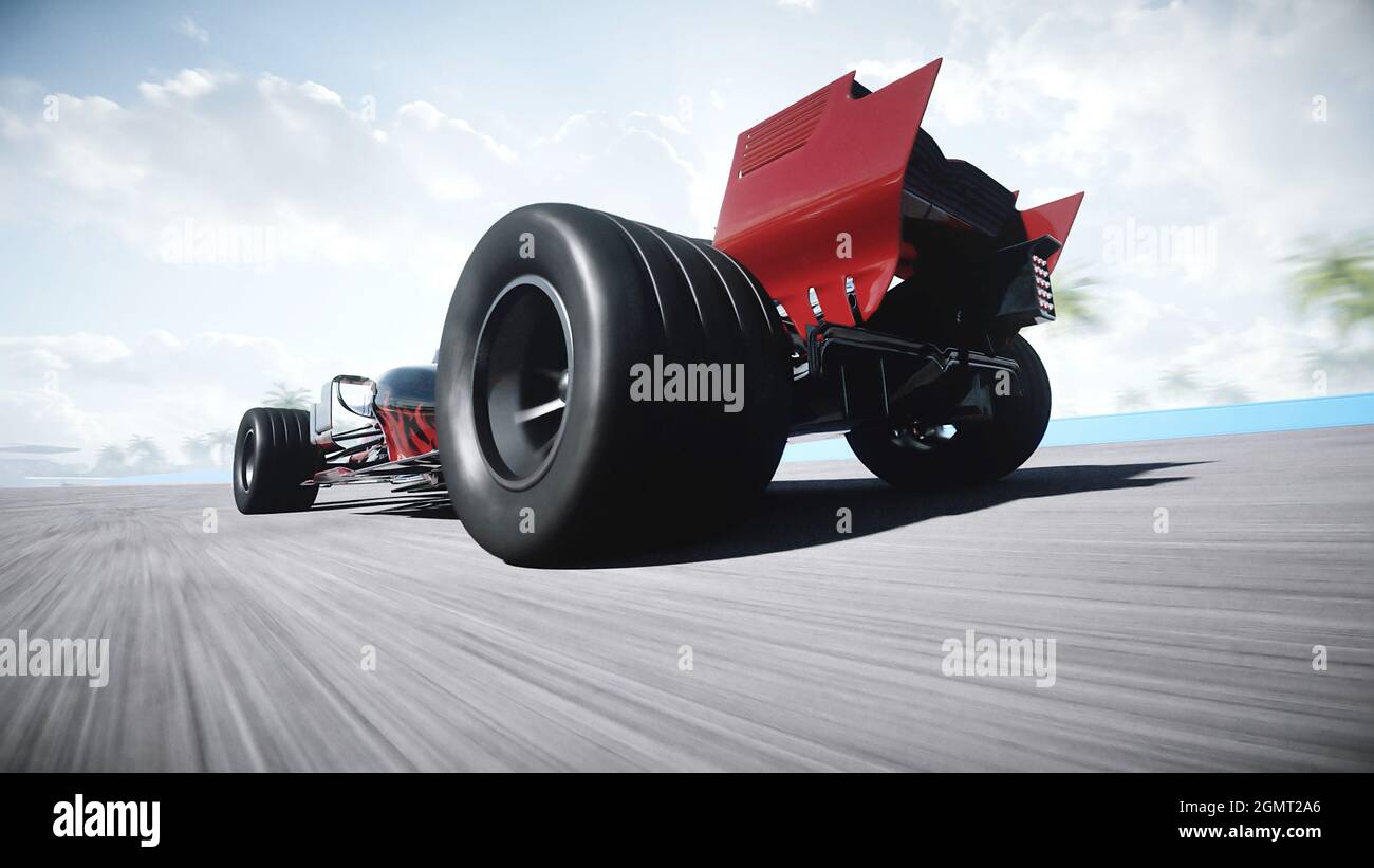 Race car. Very fast driving. Succes concept. 3d rendering Stock Photo ...