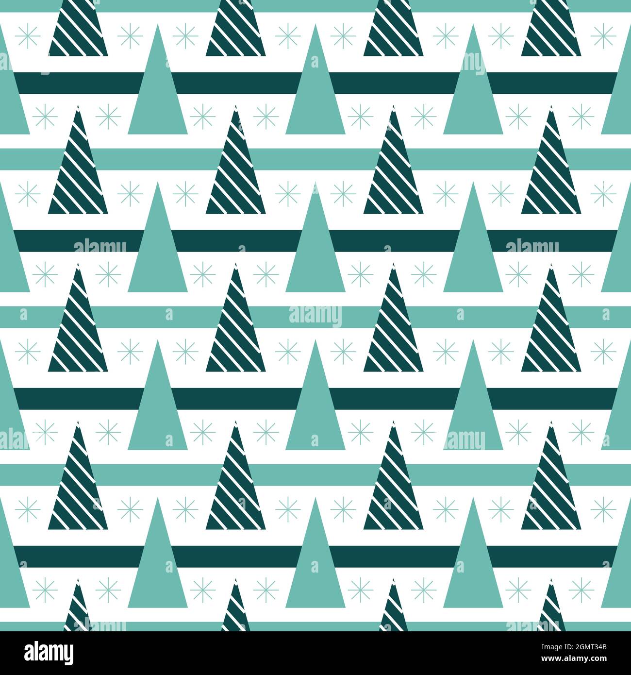 Pattern of abstract blue Christmas trees with stripes. Vector Christmas ...