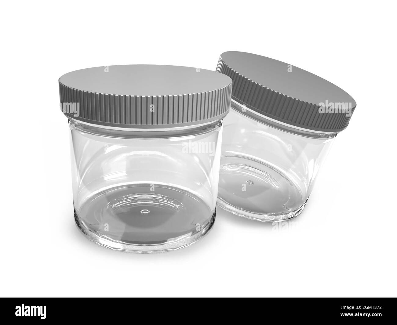 Plastic Glass Jar 3D Illustration Mockup Scene on Isolated Background ...
