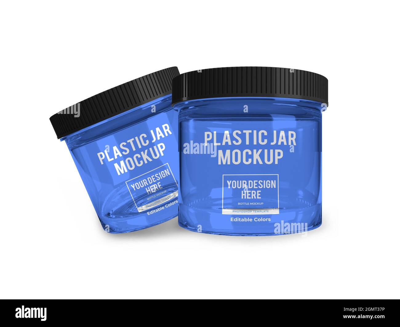 Plastic Glass Jar 3D Illustration Mockup Scene on Isolated Background ...