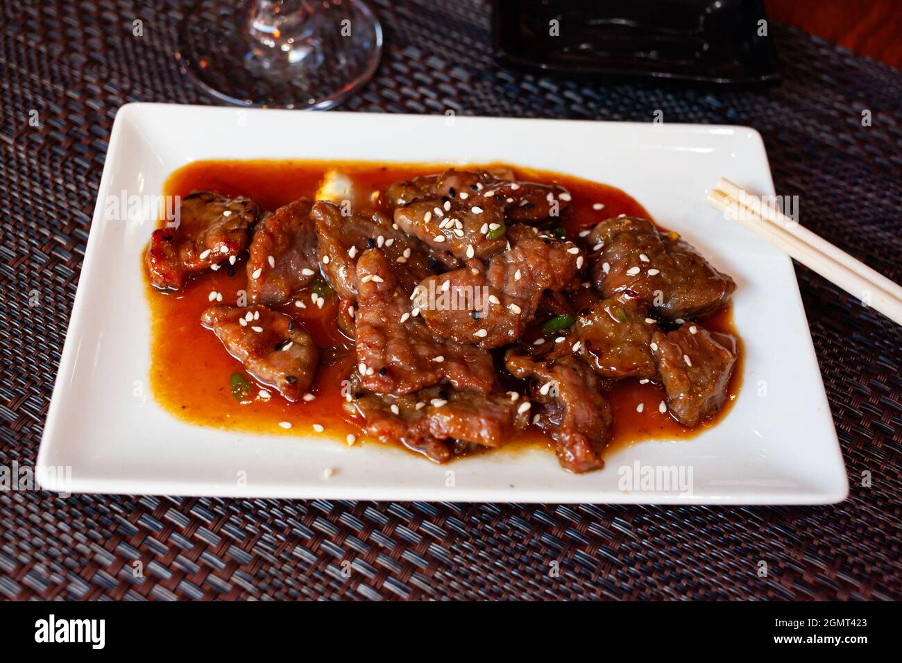 Stewed beef fillet cooked in wok Stock Photo - Alamy