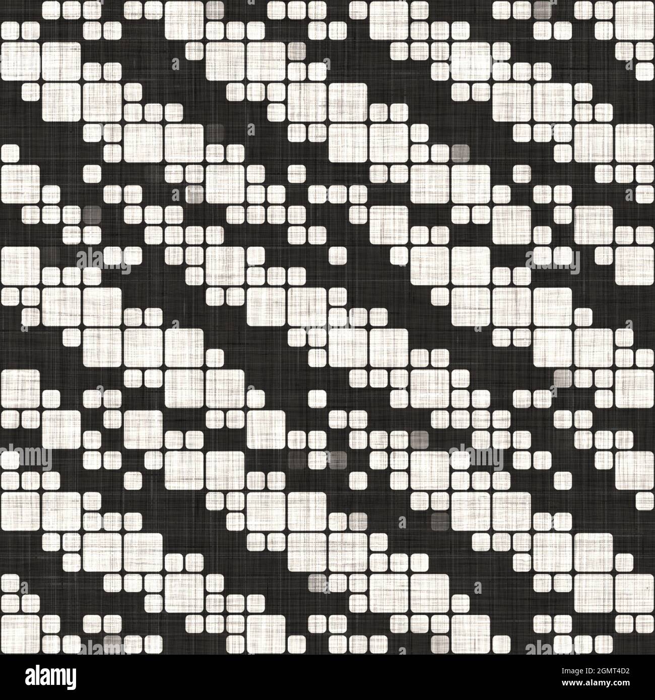 Seamless black white woven cloth stripe linen texture. Two tone ...