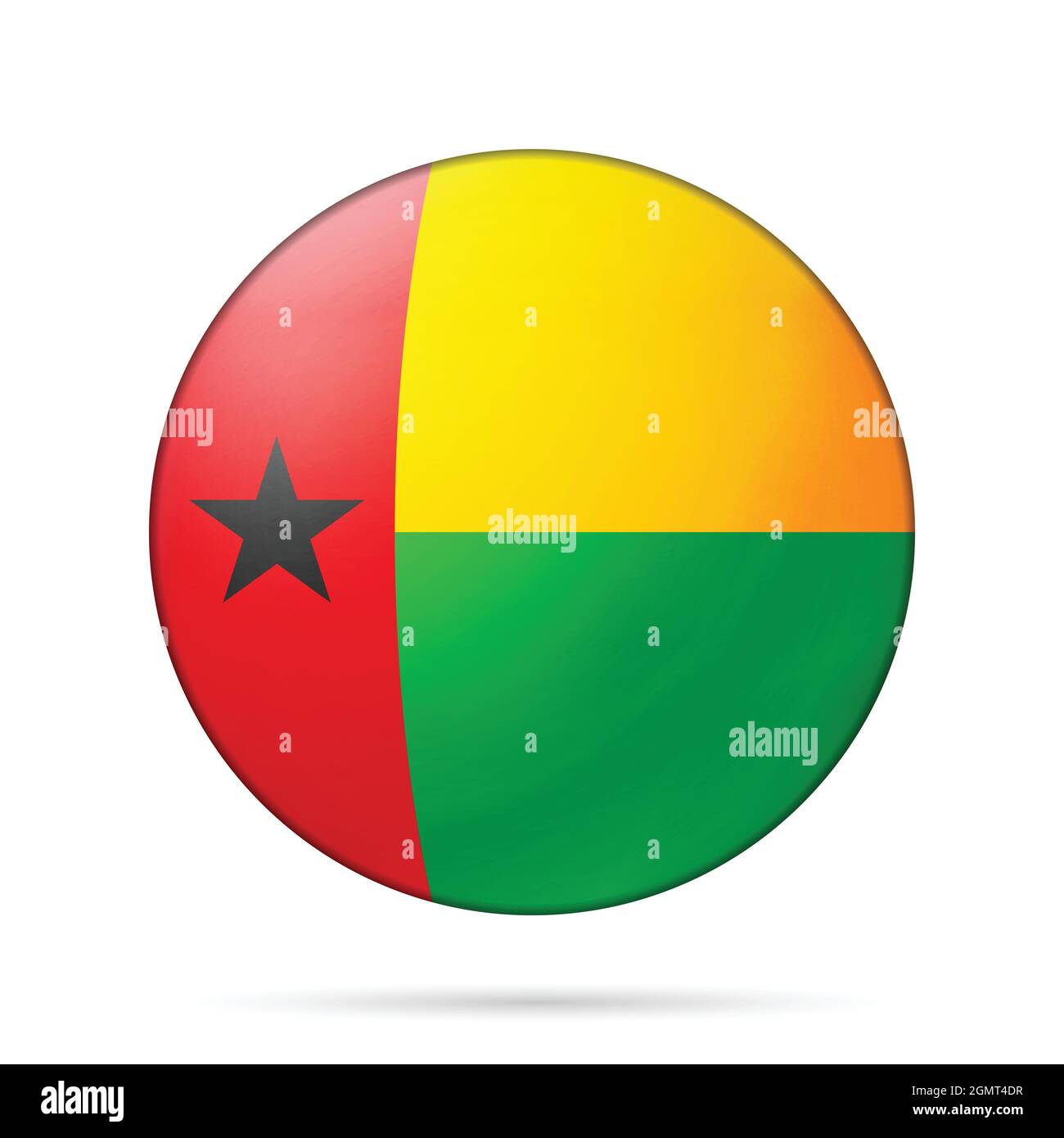 Glass light ball with flag of Guinea-Bissau. Round sphere, template ...
